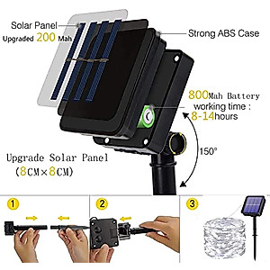 Lezonic Solar String Lights Outdoor,2 Pack Total 240LED Solar Lights Outdoor Waterproof 24M/80Ft 8 Modes Outdoor Copper Wire Solar Fairy Lights Patio Decor Lights,Yard,Porch Hanging Lights(White)