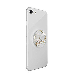 PopSockets Phone Grip with Expanding Kickstand, Marble PopGrip - Gold Lutz Marble