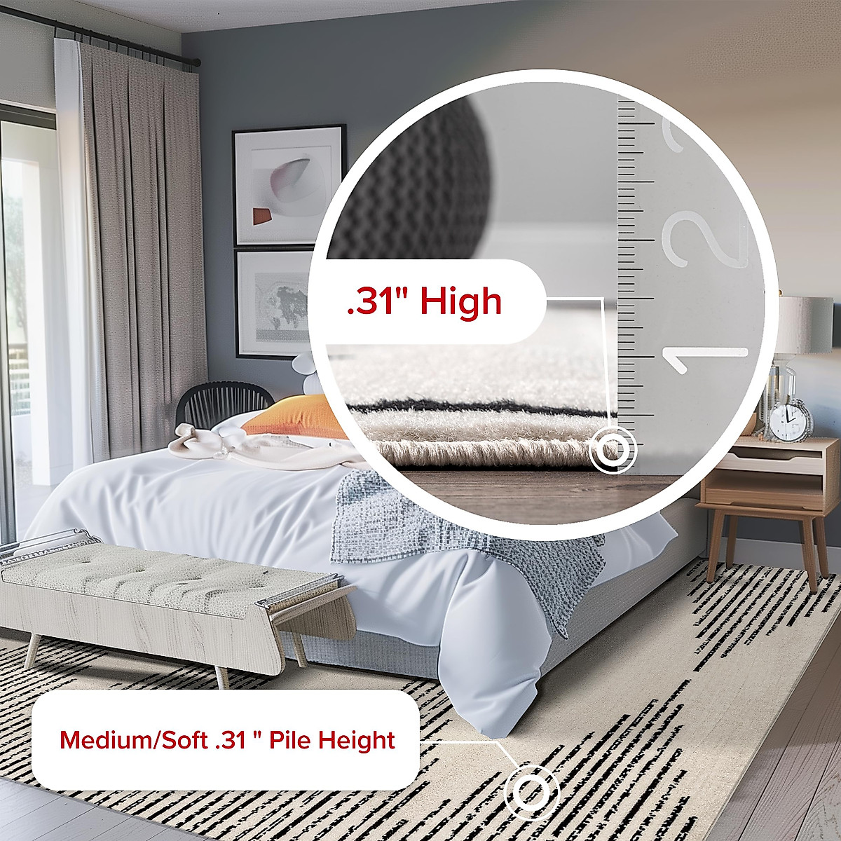 nuLOOM Romina Diamond Stripes Area Rug, 9x12, Grey