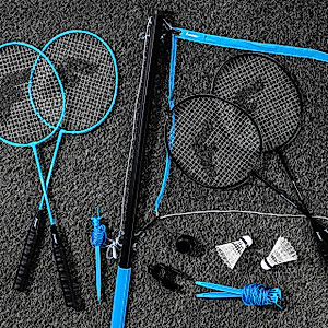 Franklin Sports Bluetooth Badminton - Complete Badminton Set - Bluetooth Speaker - Carry Bag - Includes 4 Badminton Rackets, 2 Birdies, Removable Bluetooth Speaker