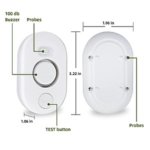 Water Leak Detector Sensor Alarm: Home Water Flooding Monitor Smart Sink Overflow Monitoring Adjustable Wet Moisture Alert Pipe Leakage Drip Detection Warning for Basement Floor