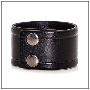 Heavstjer Punk Alloy Buckle Bracelet Wide Leather Wristband Cuff Bracelet