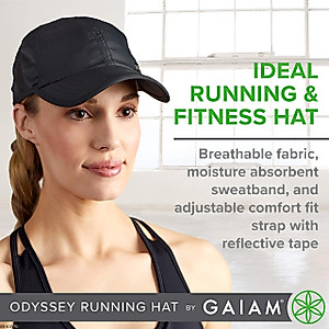 Gaiam womens Baseball Gaiam Odyssey Running Hat Black, Black2