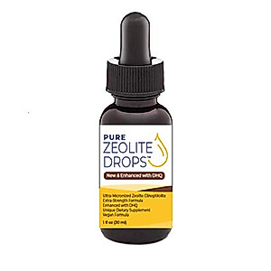 Pure Zeolite Drops 1 oz Bottle Fulvic and Humic Acid Immune Gut Support Easy to Take 100% Bioavailable Pure Liquid Zeolite Suspension Enhanced with DHQ, Natural Immune System Modulator