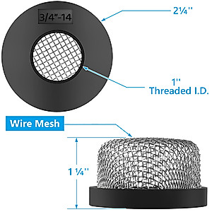 Saillong Stainless Steel Mesh Strainer ¾ Inch -14, Aerator Screen Strainer Stainless Mesh Compatible with Livewell Pump, MA-023 Screw on Strainer Industrial Plumbing Inline Strainers (1 Pcs)