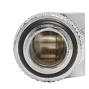 YaeCCC 4 Pack Nickel-Plated Brass Silver Chrome G 1/4" Male to Female 90 Degree Rotary Fitting Adapter for Computer Water Cooling System (4 PCS)