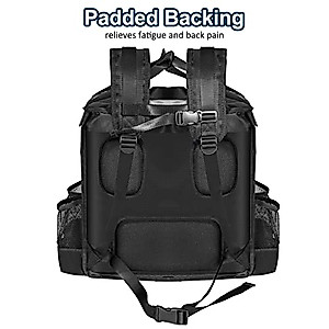 cherrboll Food Delivery Backpack with Drink Holders & Dividers, Insulated Delivery Bag Fits 4 Large Pizzas, Thermal Cooler Backpack for Bicycle