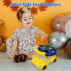 KalaDuck Toddler Steering Wheel Toy, Baby Simulated Car Driving Musical Toys with Multiple Sounds, Learning Rotatable Car Toys for Preschool Kids Boys and Girls Ages 3+