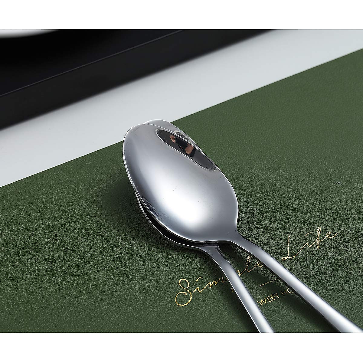 Teaspoons, Kyraton 6 Pieces 6.7" Stainless Steel Teaspoons, Dessert Spoon,Golden Teaspoon,Spoon Silverware Pack of 6