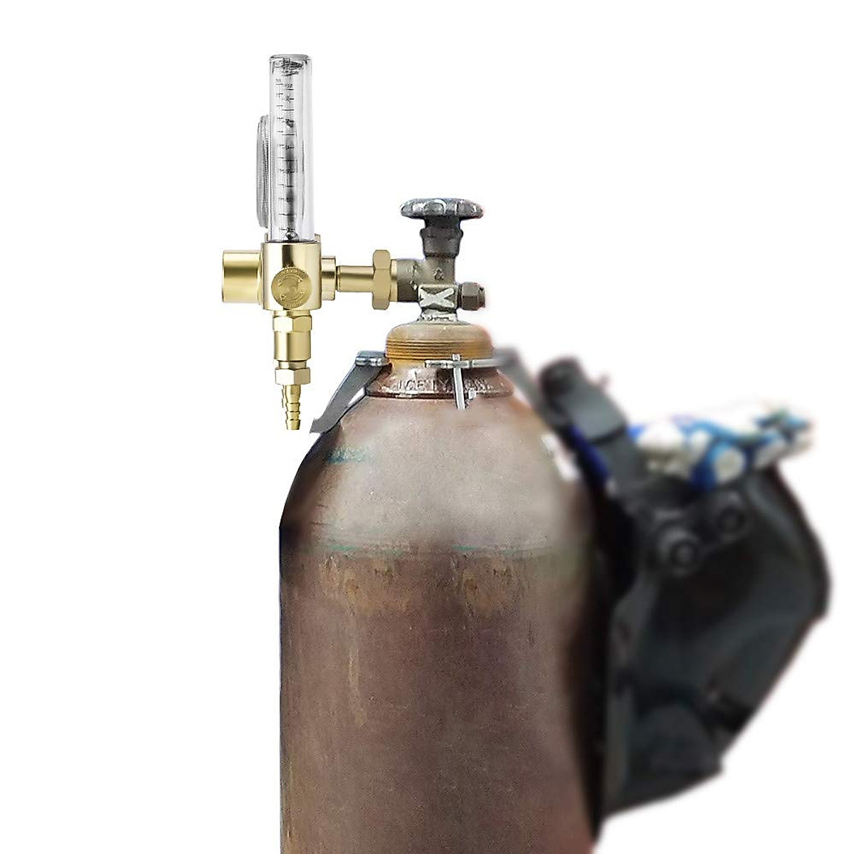 EZYOU Dual Output Argon MIG TIG Flow Meter & Regulator 0-60CFH CGA580 Inlet 5/"8 UNF-18RH Outlet