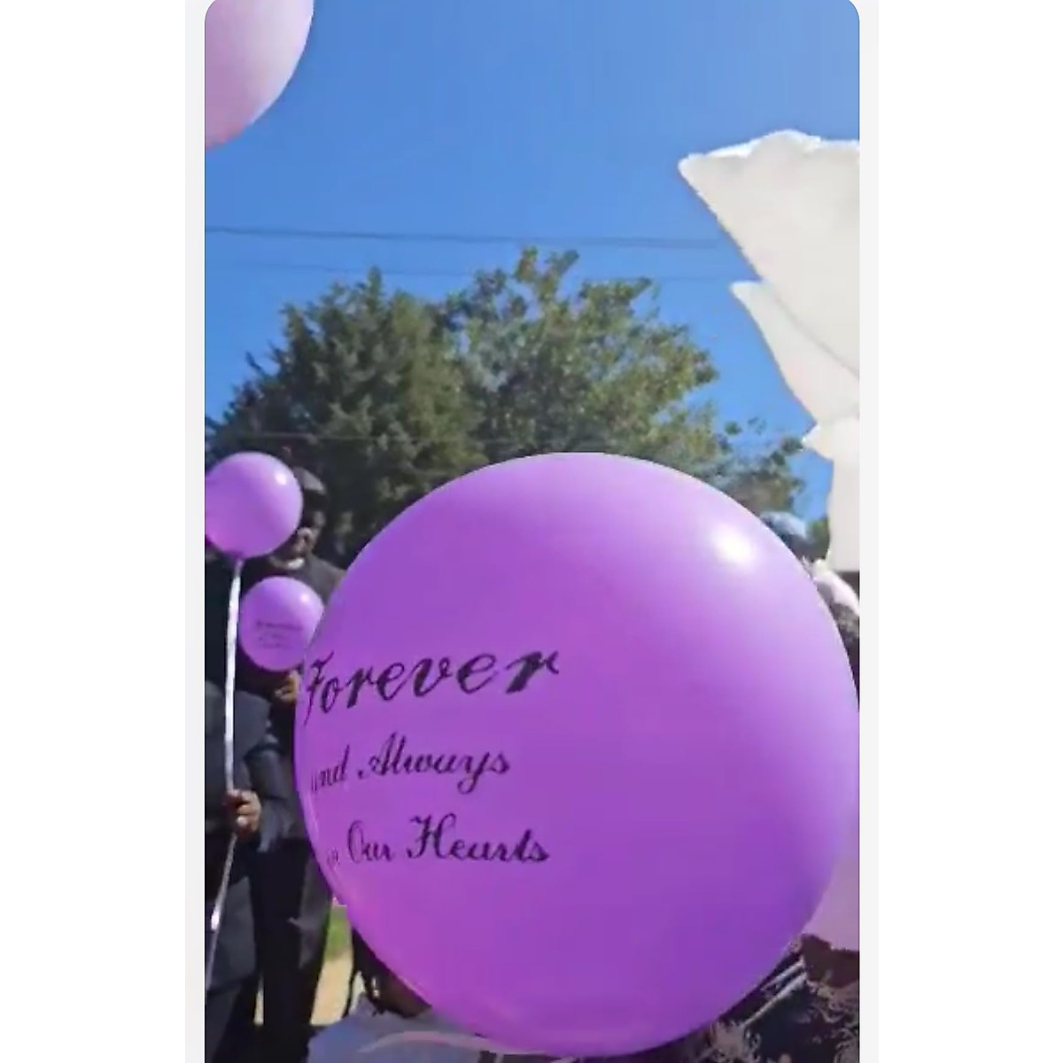 26 Pieces Purple Memorial Balloons Funeral Remembrance Balloons and 41.3 Inch Peace Dove Balloons for Release in Sky,Condolence, Funeral, Anniversary, Memorial Services