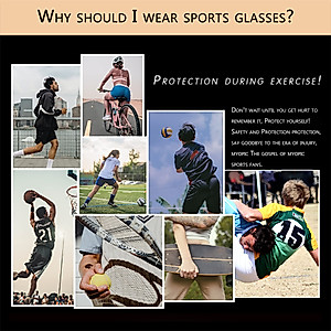 SooGree Sports Goggles Glasses Men Racquetball Basketball Football Eyewear Protective Glasses Shock Collision Lens Replaceable