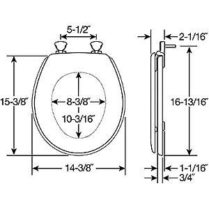 Mayfair 000 Westport 844EC Toilet Seat, 1 Pack Round, White