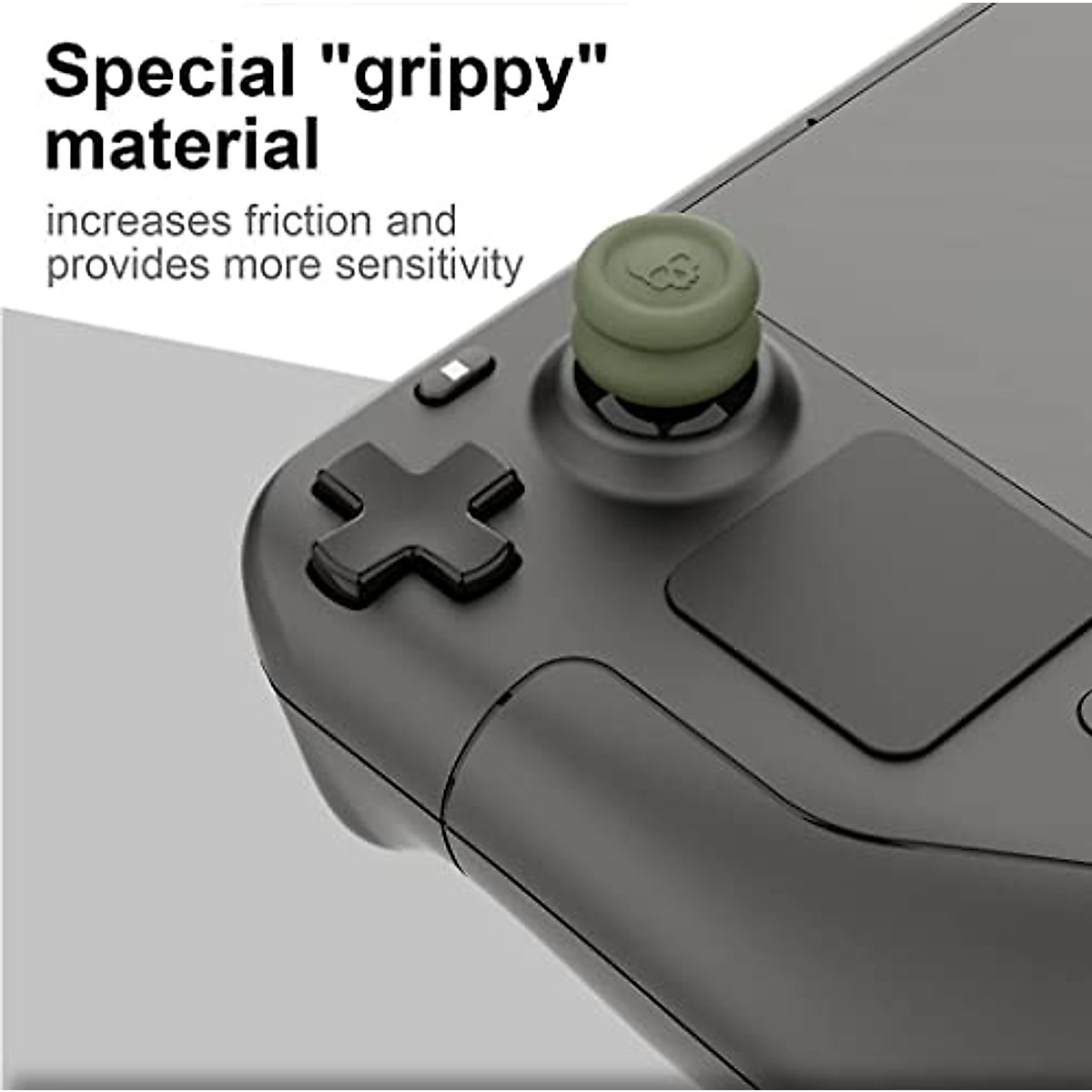 Skull & Co. Skin, CQC and FPS Thumb Grips Joystick Cap Analog Stick Cover for Steam Deck and ROG Ally- Black, Set of 6