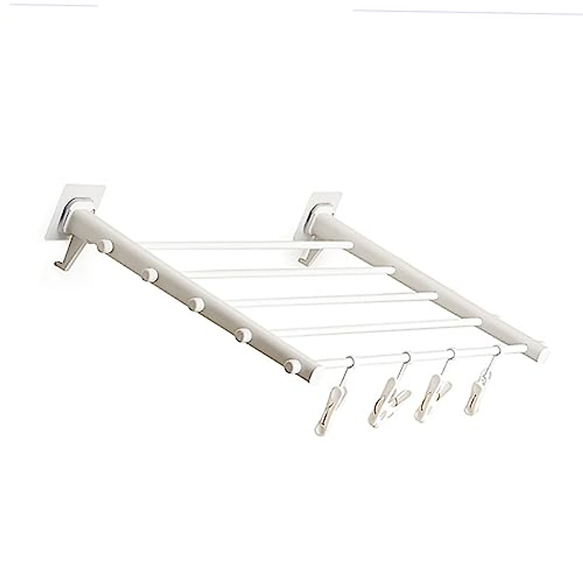 Cabilock Drying Rack Wall Mounted Drying Rack Heavy Duty Coat Hangers Collapsible Hangers Towels Drying Rack Metal Hanger Laundry Drying Rack Drying Coat Hanger Clothing Drying Rack White