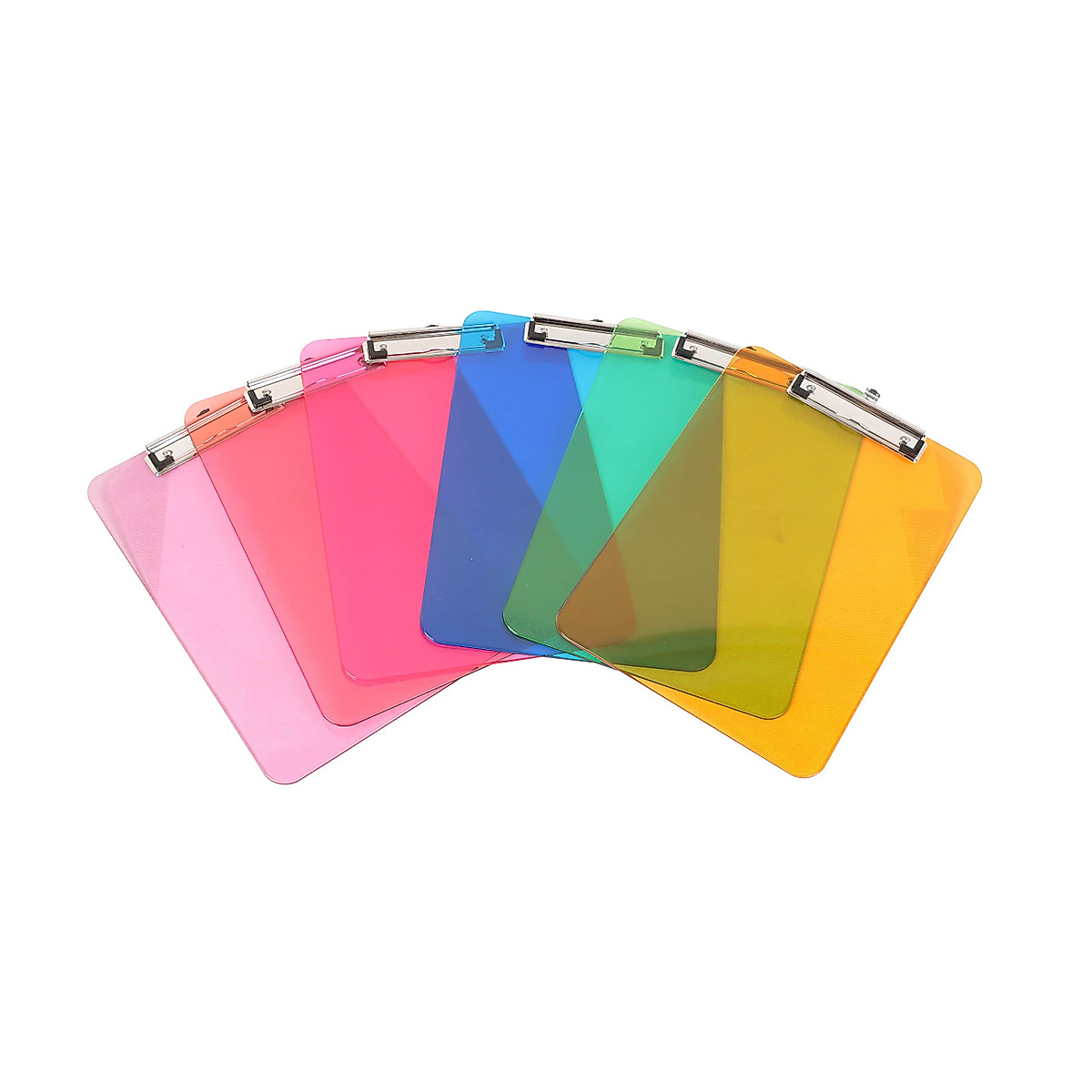 Amazon Basics Plastic Clipboards, Assorted Color , Pack of 6