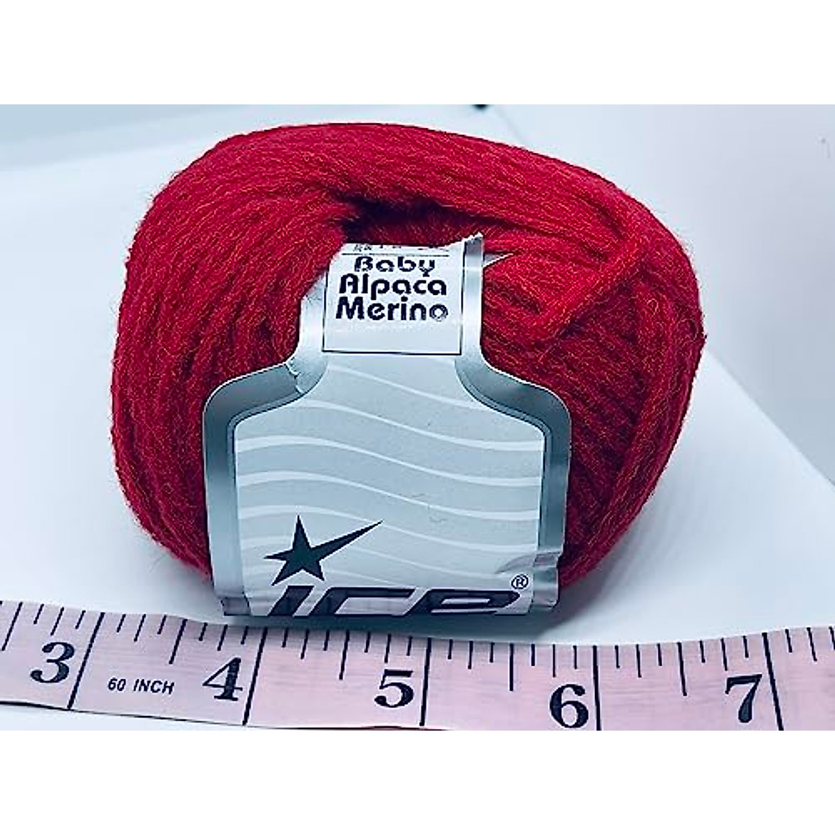 Red Baby Alpaca, Merino Wool Blend Yarn, Worsted 50 Grams (1.76 Ounces) 100 Meters (109 Yards)