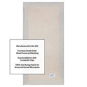 ATS Acoustics Sound Absorbing Noise Dampening Acoustic Panel Wall Treatment 24" x 48" x 2" Beveled Edge (Ivory)