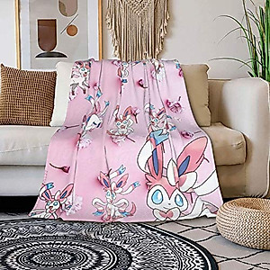HAGPOVA E-Evee Family Blanket Throw Blanket Super Soft and Comfortable Fluffy Fuzzy Luxury Warm Plush Microfiber Bedroom Sofa Bed Blanket Women Men for All Season Use Easy to Care-50 x40