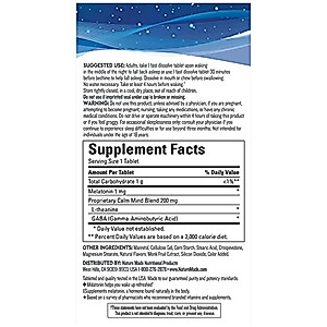 Nature Made Wellblends Back to Sleep, Melatonin 1 mg, L-theanine, and GABA, Sleep Supplement, 40 Fast Dissolve Tablets