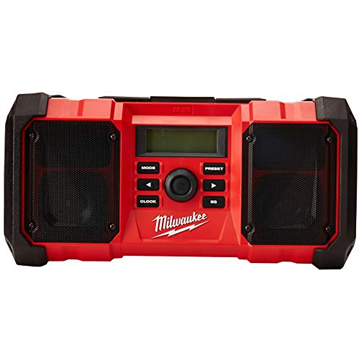 Milwaukee 2890-20 18V Dual Chemistry M18 Jobsite Radio with Shock Absorbing End Caps, USB 2.1A Smartphone Charging, and 3.5mm Aux Jack