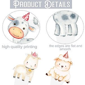 48Pcs Farm Animal Cupcake Toppers Farm Birthday Party Decoration Farm Theme Cupckae Toppers for Barnyard Party Farm Animal Birthday Baby Shower Supplies