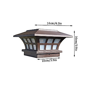 CZLZY Solar LED Pillar Lamp Outdoor Waterproof Post Light Simple ABS Material Small Square Column Light Villa Garden Wall Pedestal Light Gate Decorative Lighting Fixtures