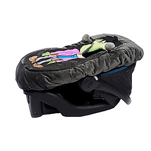 Car Seat Cuties, Baby Car Seat Cover, Stretchy Universal Fit Infant Car Seat Carrier Cover for Baby Boys and Girls, Soft & Warm Baby Blanket Style Car Seat Cover, Infant Costume (Frankenstein)