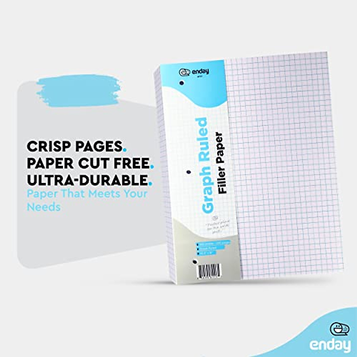 Emraw 4-1" Filler Paper Quad Ruled Loose Leaf Filler Papers Comes with a 3 Hole Punch Perfect for Data and 2D Graphs (Pack of 2)