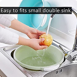 Dicunoy 6 Pack Plastic Wash Basin, Round Dish Tub, Stackable Wash Pan with Handle, 4 Quart Vegetable Fruit Dishpan for Small RV Sink, Kitchen, Outdoors, Bathroom, Laundry
