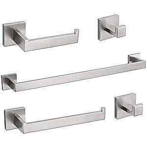 TURS 5-Pieces Bathroom Hardware Accessories Set Brushed Towel Holder Sets Bath Towel Rack Towel Shelf