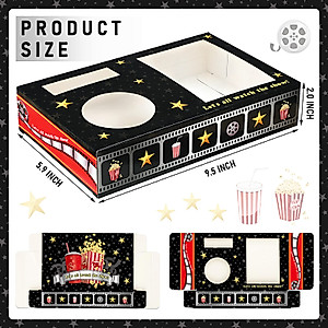 Nosiny Movie Night Snack Trays Movie Night Supplies Movie Theater Snack Boxes Disposable Paper Snack Holder Cardboard Holder for Kids Birthday Cinema Party Favors(20 Pcs, Movie Night)