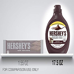 HERSHEY'S Zero Sugar Chocolate Syrup Bottles, 17.5 oz (6 Count)