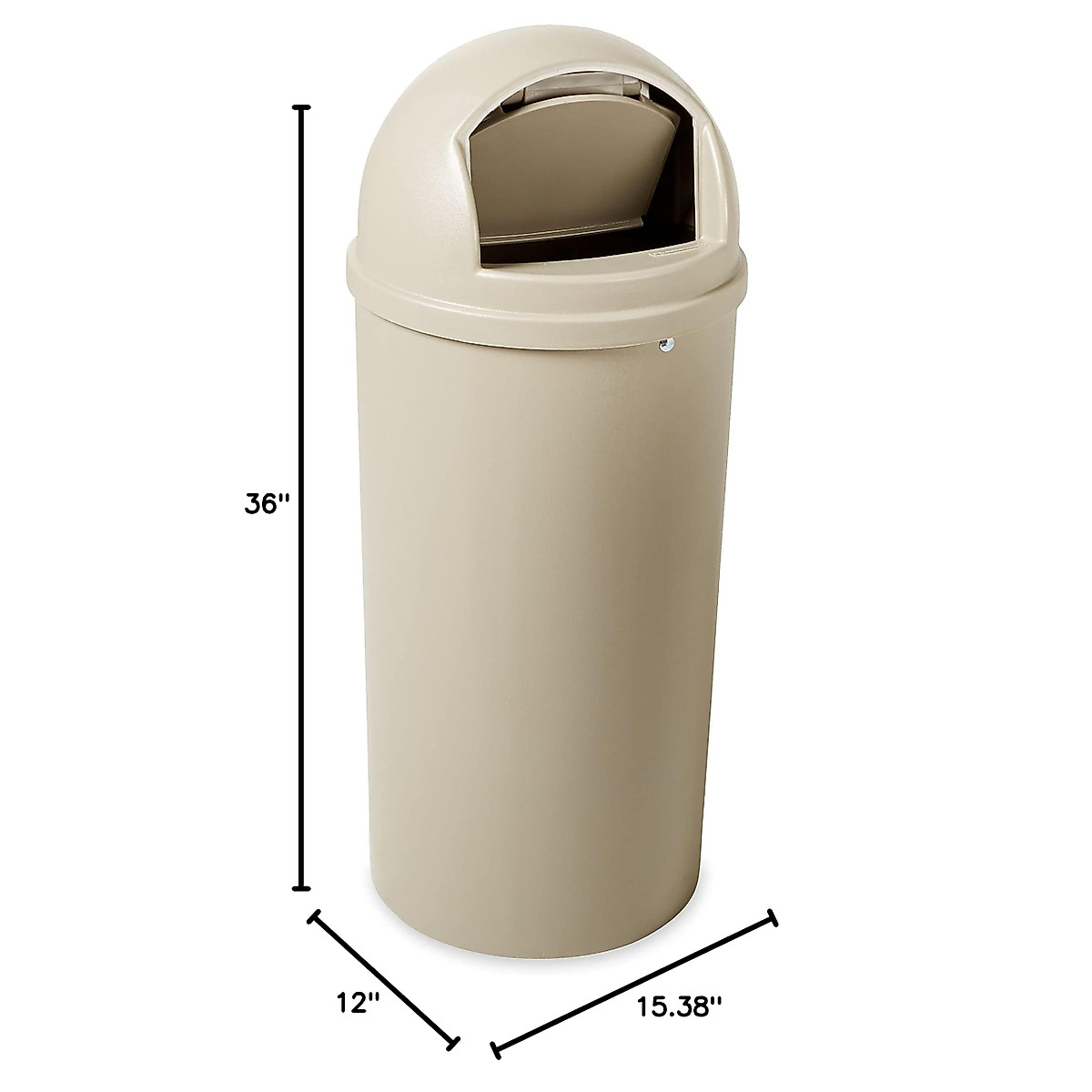 Rubbermaid Commercial 816088Bg Marshal Classic Container Round Polyethylene 15Gal Beige