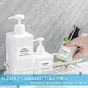264 Minimalist Home Laundry Labels, HOLENGS Bathroom Containers Organizing Labels, Waterproof Preprinted Organization Stickers for Shampoo Hand Soap Storage Bins Jars
