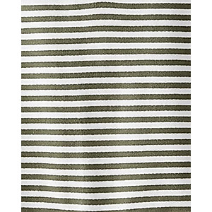 little planet by carter's unisex-baby Terry Jumpsuit made with Organic Cotton, Olive Stripes, 6 Months