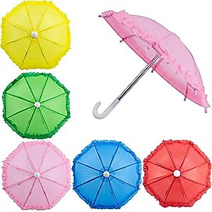 Framendino, 5 Pack Mini Umbrella 18 Inch Umbrella for Home Photography Props Decoration 5 Colors