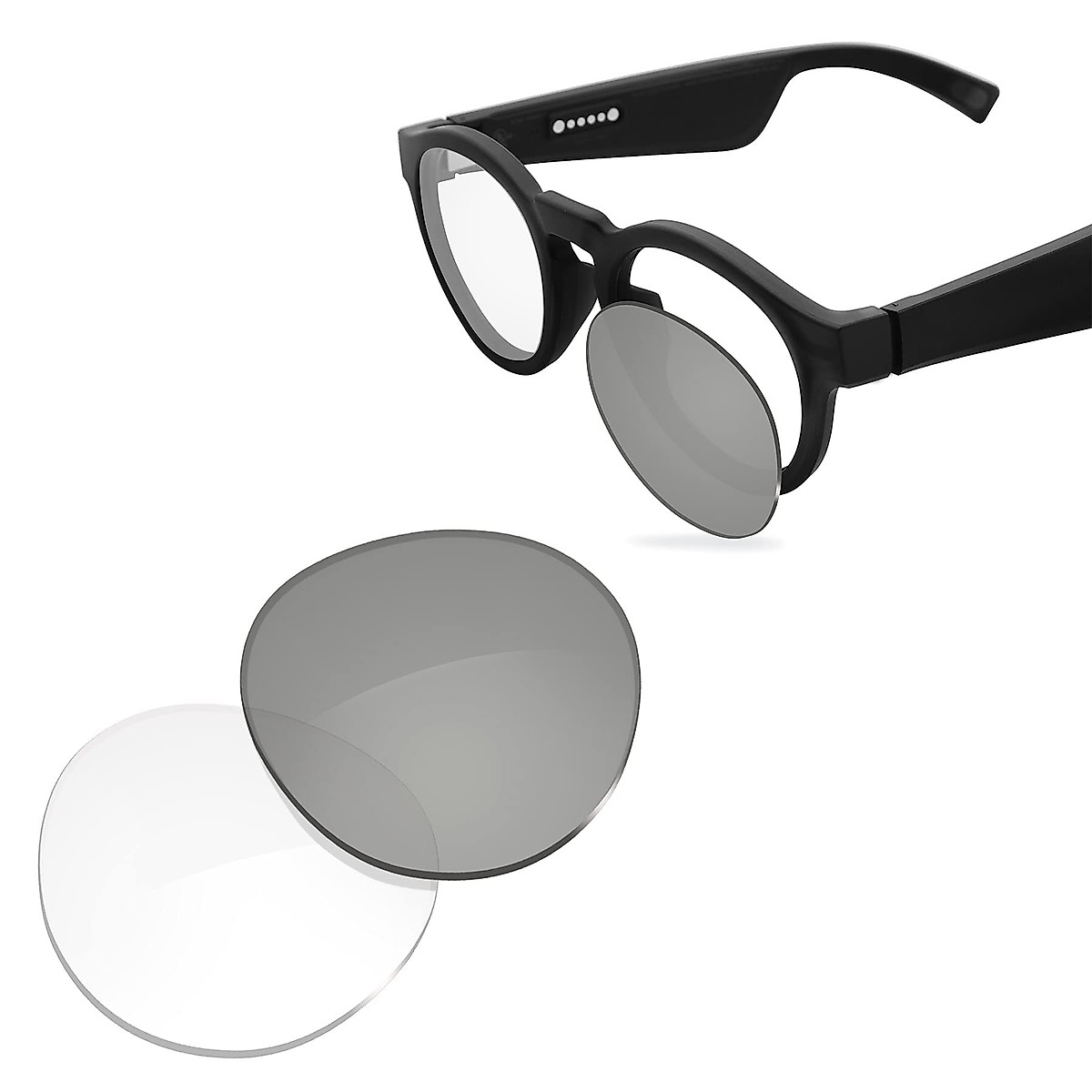 Glintbay 100% Precise-Fit Replacement Sunglass Lenses for Bose Rondo S/M BMD0005 - Photochromic Clear Non-polarized