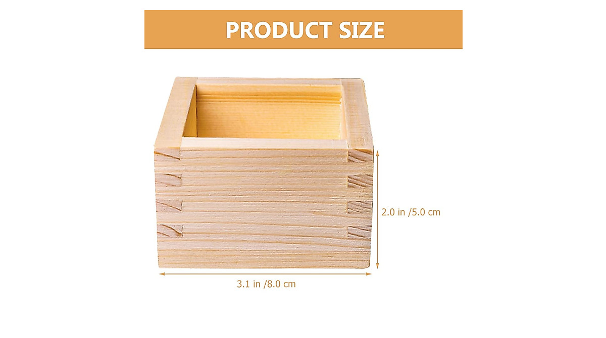 Japanese Hinoki Wood Sake Cup Box - Traditional Masu