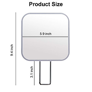 YEAKE Hand Mirror with Handheld Metal Stand, Table Desk Makeup Mirror Portable Travel for Multi-Hanging Wall Mirror On Bathroom Shower Shaving(Square)