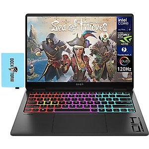 HP OMEN Transcend Gaming Laptop 14.0" 120 Hz OLED 2.8K (16-CoreIntel Ultra 9-185H, GeForce RTX 4070 8GB, 32GB LPDDR5X, 1TB SSD, RGB KYB, Thunderbolt 4, WiFi 6E, Win 11 Home) w/DKZ USB Port Expander