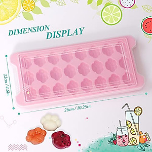 FYY Ice Cube Trays, 3 Pack Silicone Cat Paw Ice Tray with Removable Lid Easy-Release Flexible Ice Cube Molds for Freezer, Mini Cute Ice Balls for Water Bottle Whiskey Juice Coffee (3 Colors)