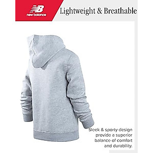 New Balance Girls' Jogger Set - 2 Piece Fleece Hoodie and Joggers Kids Clothing Set (5-16), Size 7-8, Grey