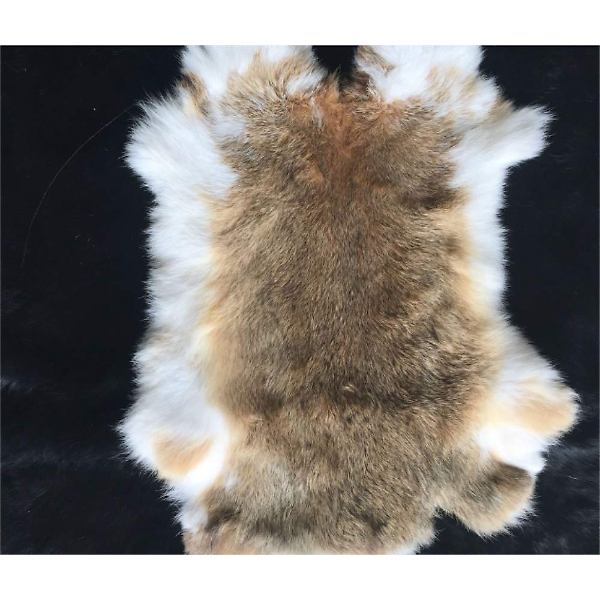 2pcs Natural Tanned Rabbit Fur Hide (10" by 12" Rabbit Pelt with Sewing Quality Leather)