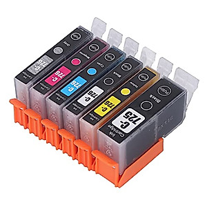 Ink Cartridge,ABS Printer Cartridge with Ink for PIXMA IP4870 IP4970 IX6560 Printer (BK BK C M Y GY 6 Colors)