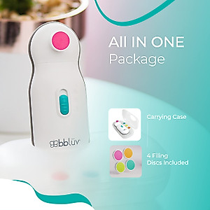 bblüv - Trimö - Baby Nail Trimmer Electric - Baby Nail File for Newborn and Toddler (0 to 12 Months+), Gentle and Quiet Fingernail and Toenail Clippers, Original Trimo Kit (Pack of 1)