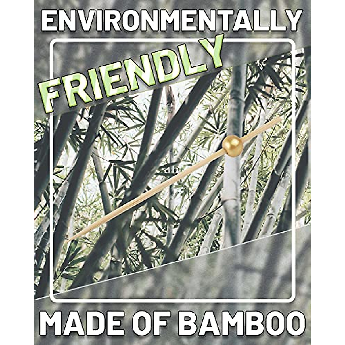 Gold Pearl Cocktail Picks, 200 Pcs Reusable Toothpicks for Appetizers, 4.7 Inch Handmade Bamboo Skewers for Party