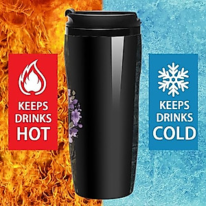 Squirrel Flower Circle Travel Coffee Mug Reusable Coffee Cup Tumbler with Lid for Outdoor 350ml