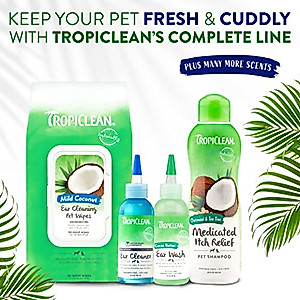 TropiClean Dual Action Ear Cleaner for Cats & Dogs | Vet Tested & Approved Ear Wash for Dogs | Pet Ear Wash Derived from Natural Ingredients | Made in the USA | 4 oz