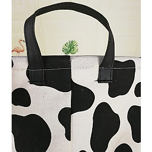 KUNRO Toy Bin Waterproof storage organizer for Nursery Hamper Home decor Closet Kids Bedroom Laundry Baby Gift Shelf Baskets (Rould Cow pattern)